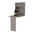 Home Square 2-Piece Set with Wood Kitchen Island and Floating Desk With ...
