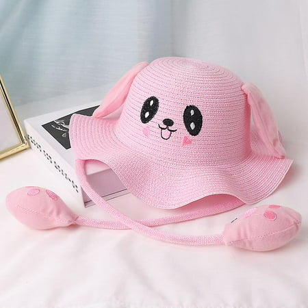 Adult Girls Rabbit Summer Hat With Movable Ears-pink- | Walmart Canada