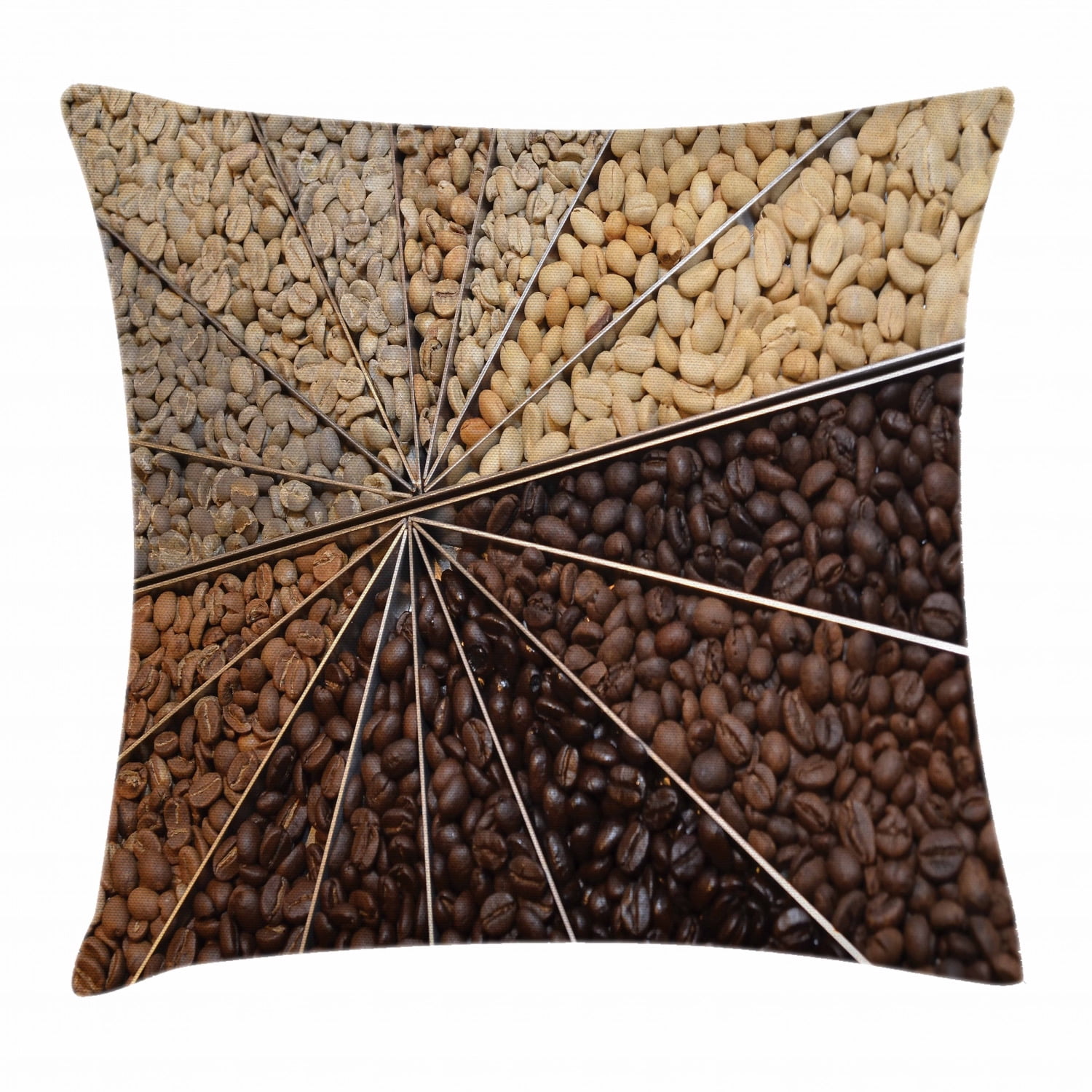 Coffee Throw Pillow Cushion Cover, Many Varieties of Roasted Beans with ...
