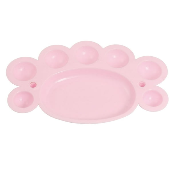 Pink Plastic 8 Wells Plate Mixing Watercolor Paint Palette Tray ...