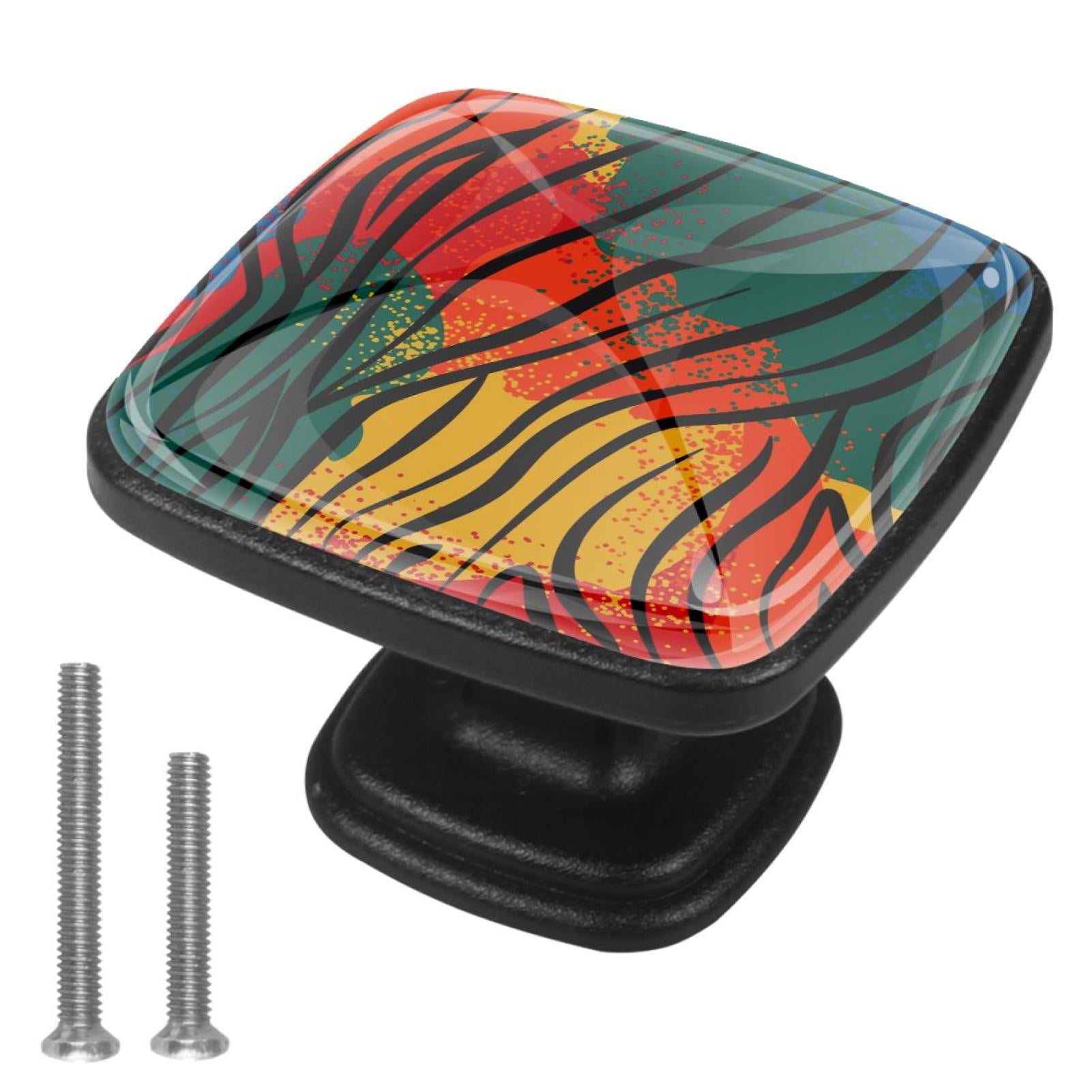 4 Pcs Cabinet Handle Drawer Pulls Abstract Animal Skin Knobs with ...