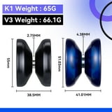 MAGICYOYO Gift Pack of 2 Responsive Yoyos V3 Black + K1 Blue, Included ...