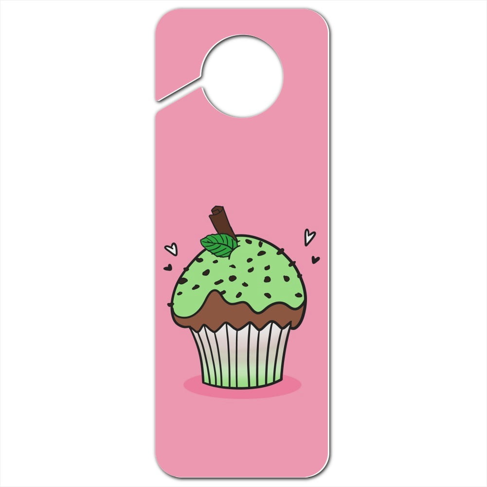 Mint Chocolate Cupcake Plastic Door Knob Hanger Sign - Walmart.com