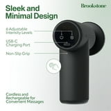 Brookstone Cordless Hot and Cold Percussion Deep Tissue Massager Gun, 6 Intensity Levels ...