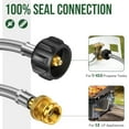 PatioGem 8FT Propane Adapter Hose, Stainless Braided, 1lb to 20lb for ...