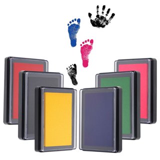 6 Pcs Hand Ink Pad Stamp Pad Washable Finger Palm Ink Colorful Graffiti ...