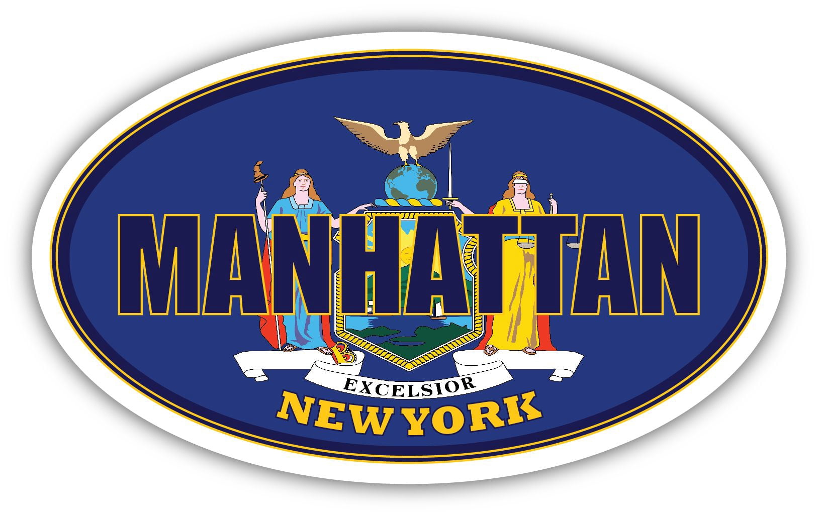 Manhattan City New York State Flag | NY Flag New York County Oval State ...