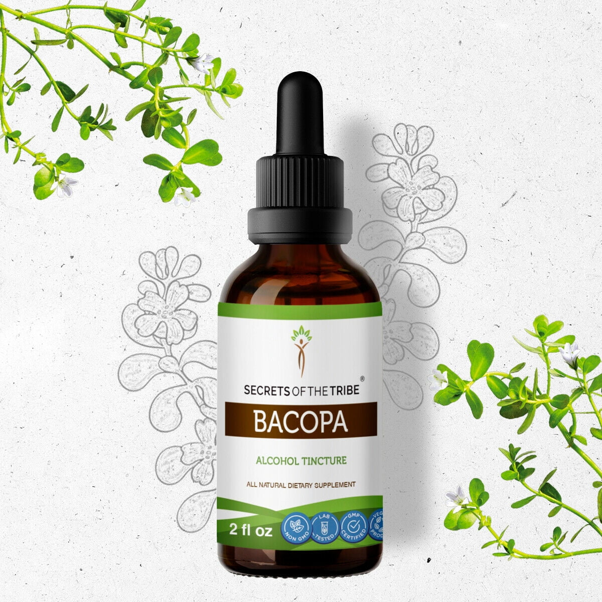 Bacopa Tincture Alcohol Extract, Organic Bacopa Bacopa Monnieri ...