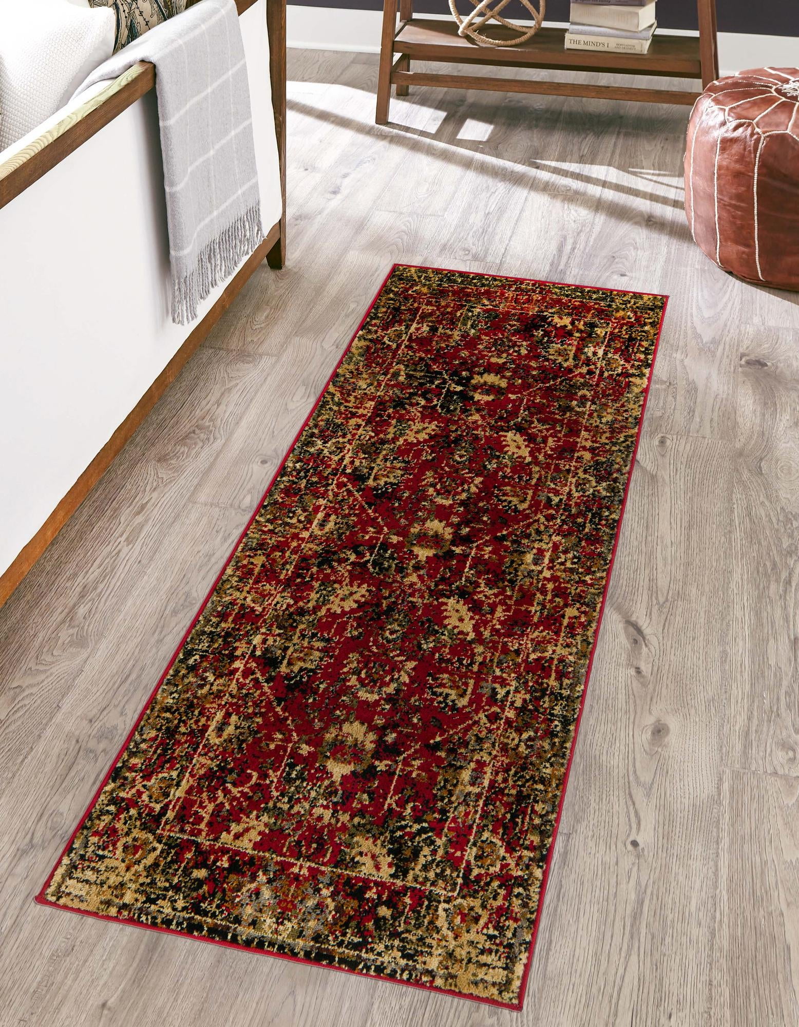 Rugs.com Saturn Collection Rug – 7 Ft Runner Burgundy Medium Rug ...