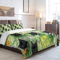 Black Cat Bedding Duvet Cover Set Full Size 4 Pieces, Orange Purple ...