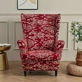 SHANNA Wingback Chair Slipcovers 2-Piece Stretch Fabric Wing Chair ...