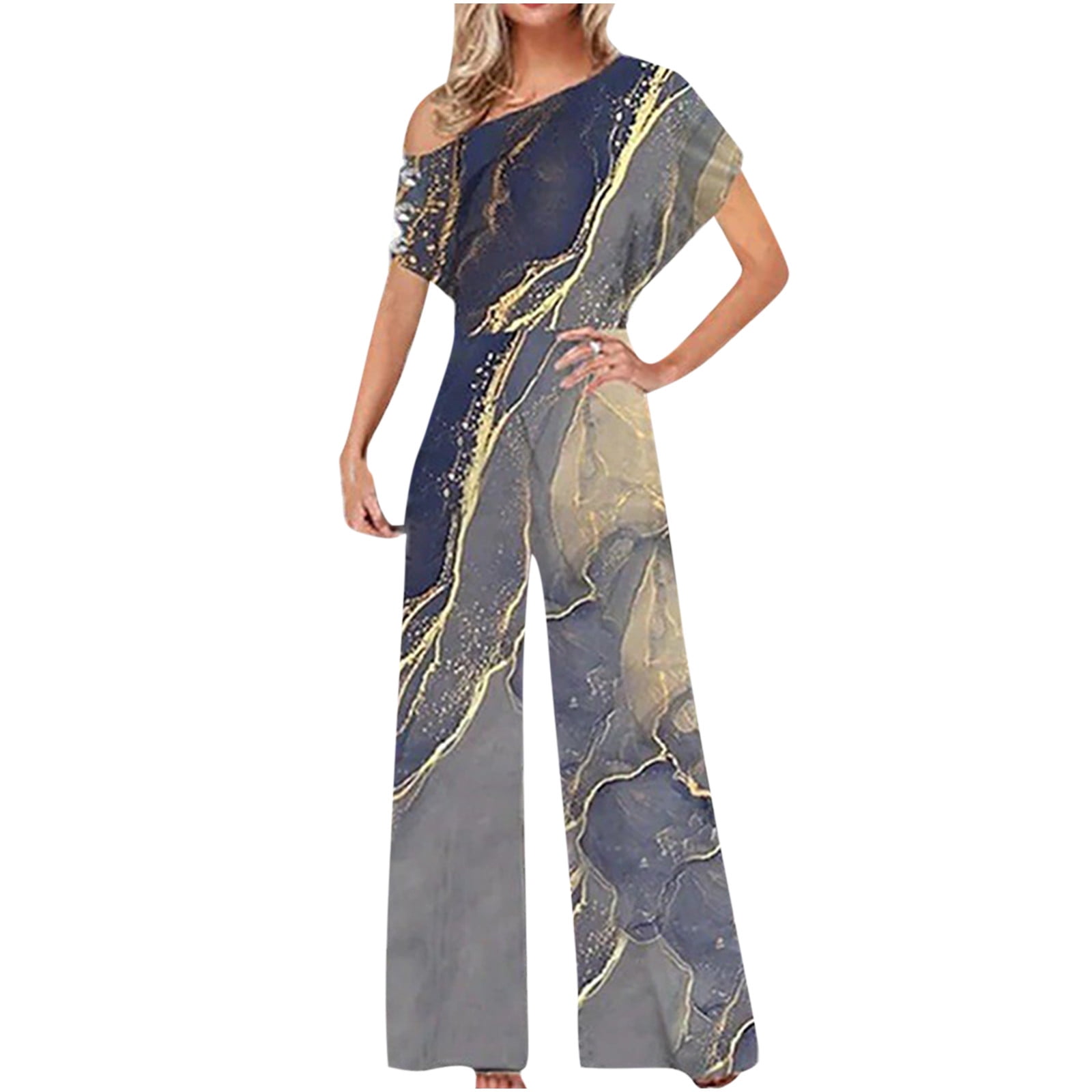 IROINNID Short Sleeve Jumpsuit For Women Full-Length Fashion Casual ...