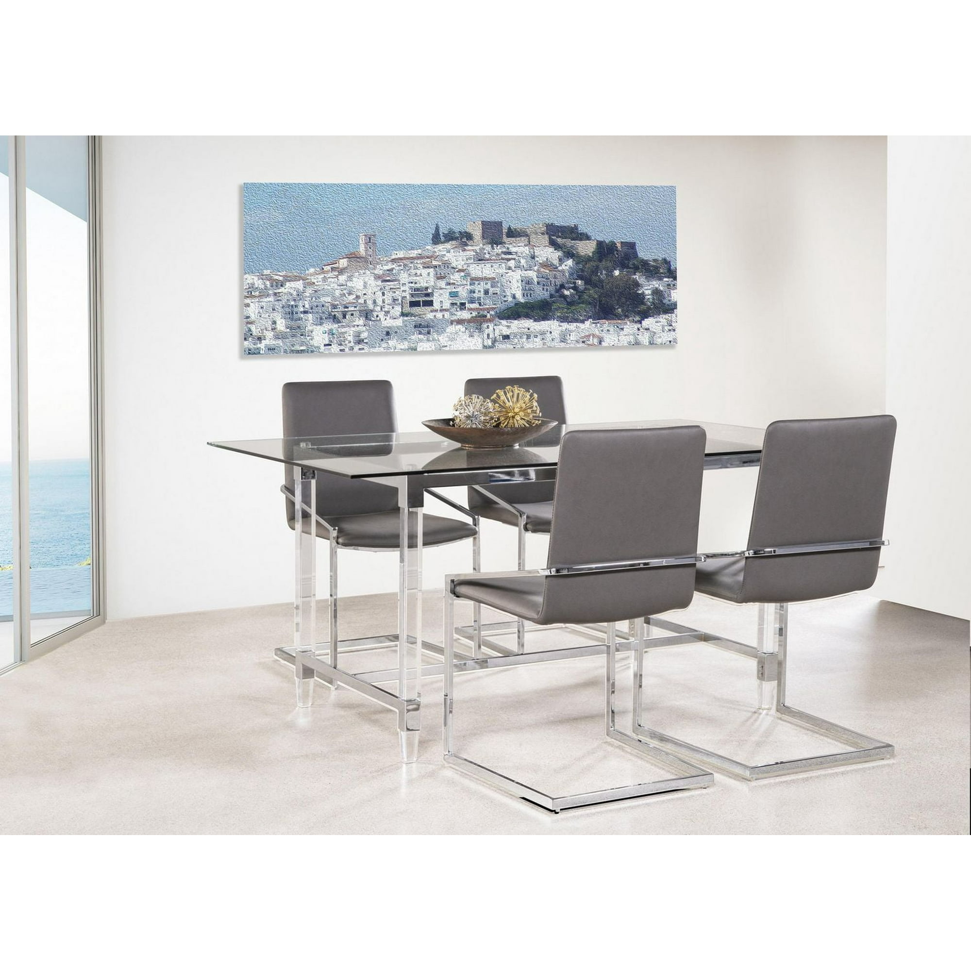 Click here for Topline Home Furnishings Transparent 7pc Dining Se... prices