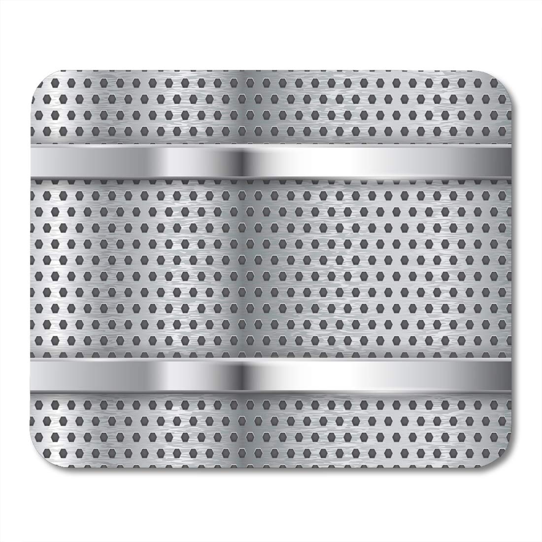 SIDONKU Silver Perforated Metal Perforation and Chrome White Abstract ...