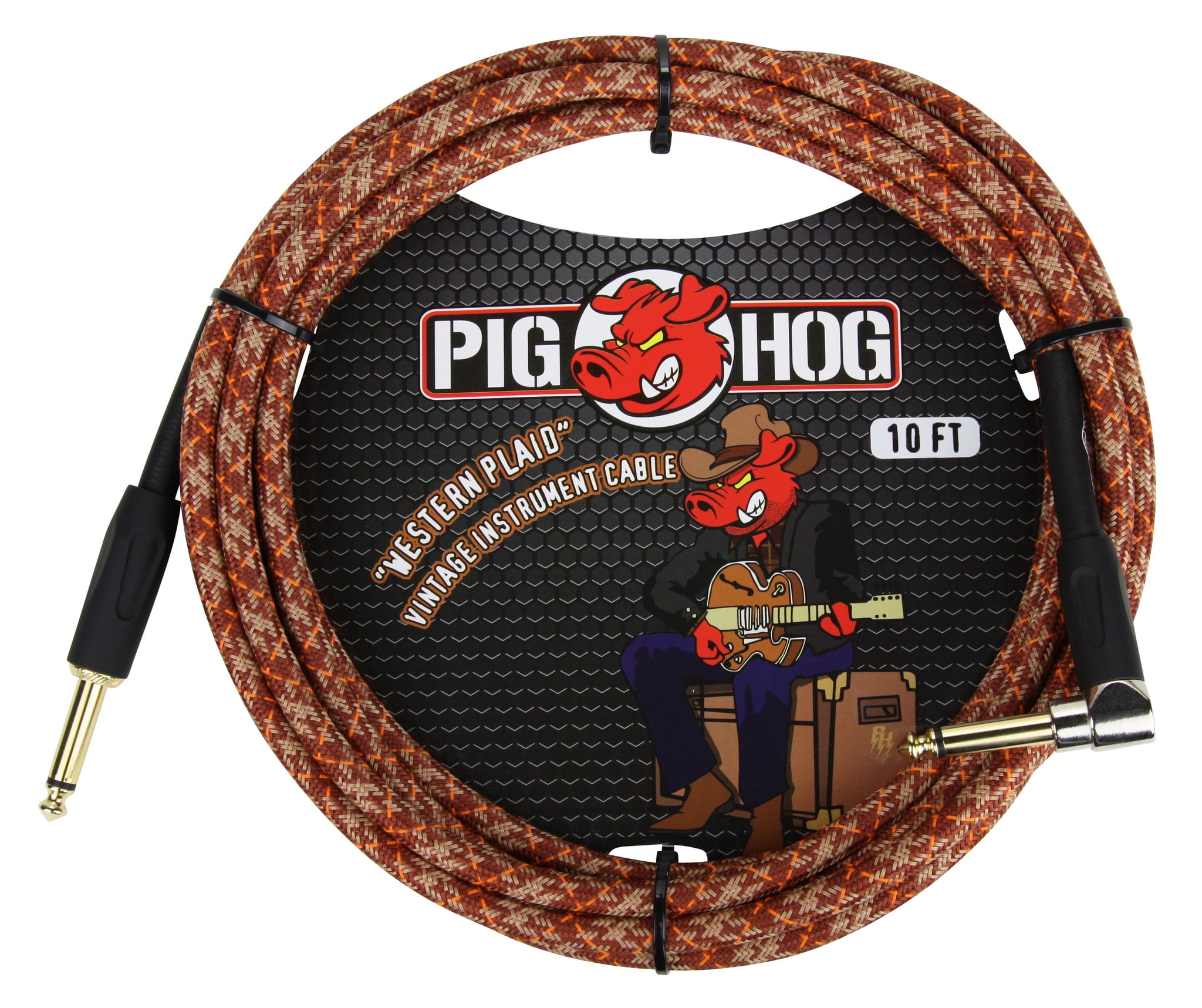 Pig Hog PCH10CPR "western Plaid" Instrument Cable - Walmart.com