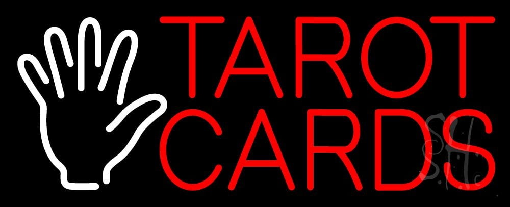 Red Tarot Cards White Palm LED Neon Sign 10" Tall x 24" Wide - inches ...
