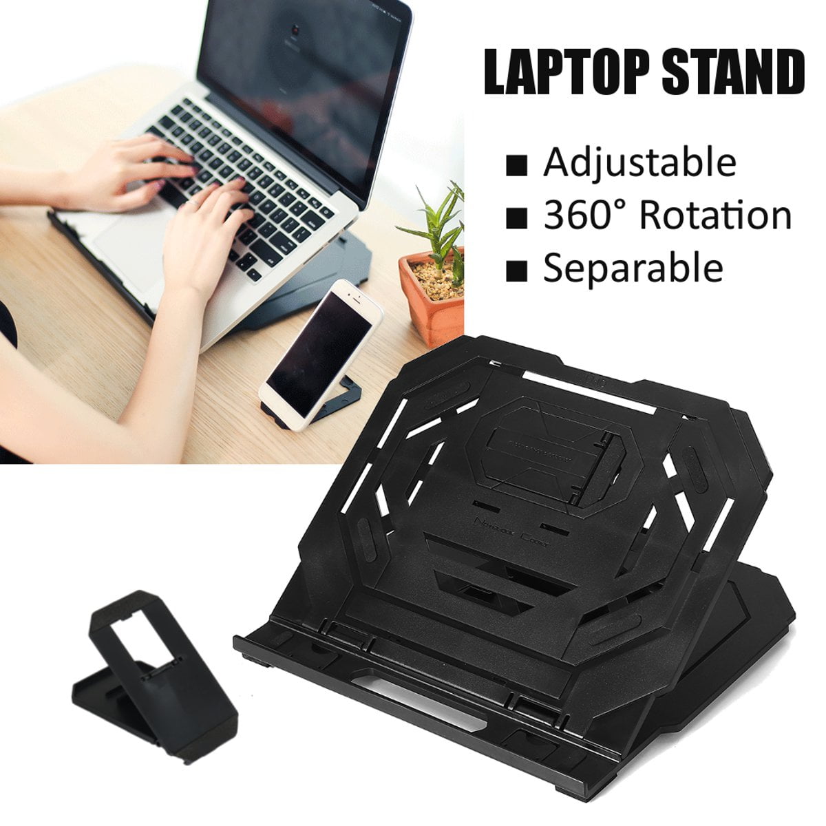Plastic Adjustable Laptop Stand Holder Desk Tablet Notebook Cooling ...