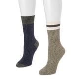 MUK LUKS women's Crew Socks - 2-Pair Pack, Recycled Polyester - Walmart.com