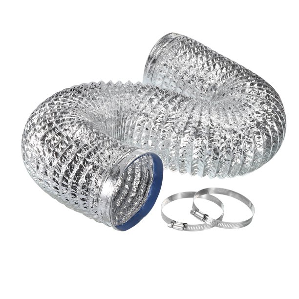 Uxcell Air Aluminum Ducting 5 Inch 4.92 Feet Non Insulated Aluminum ...