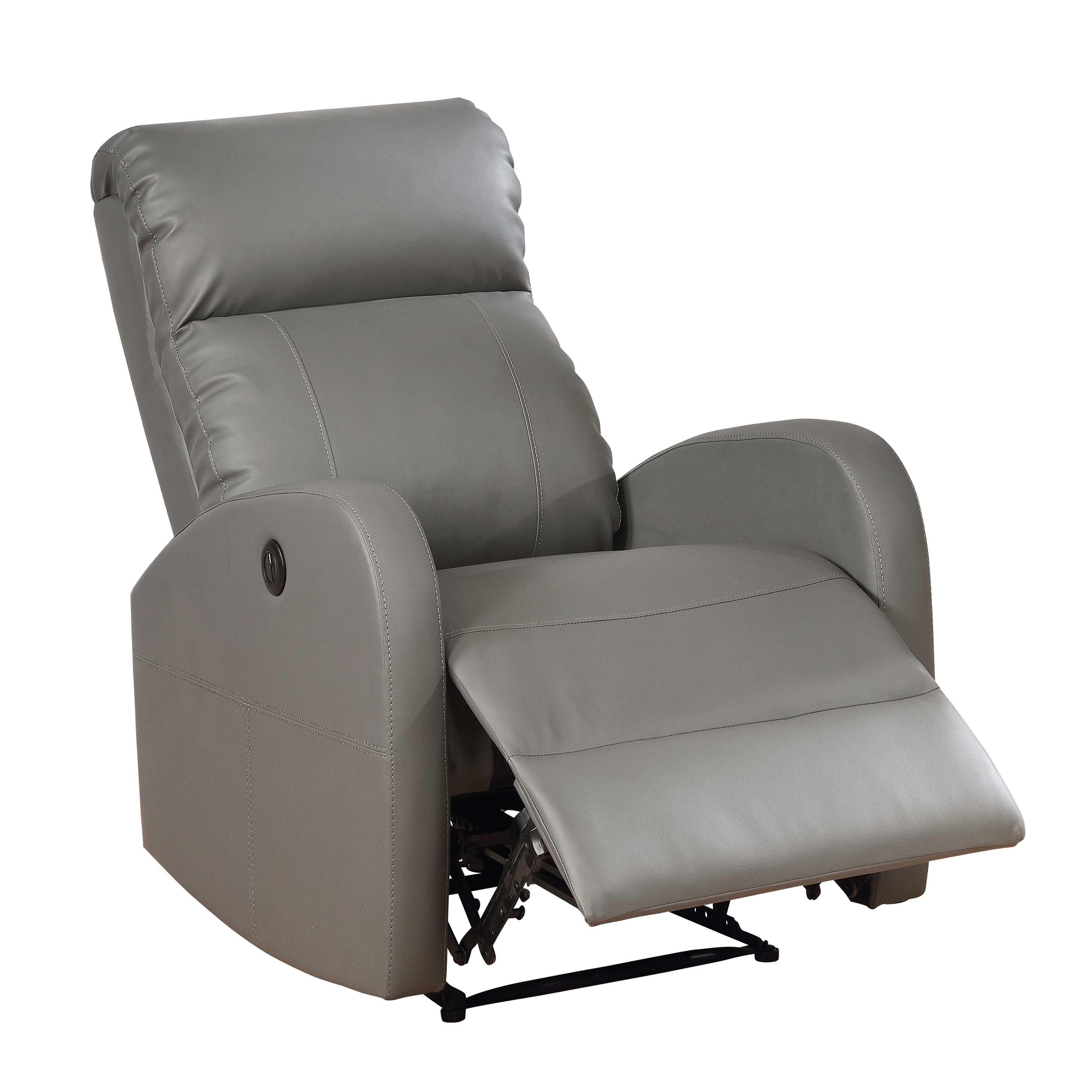 Gray Modern Faux Leather Infused Small Power Reading Recliner - Walmart.com