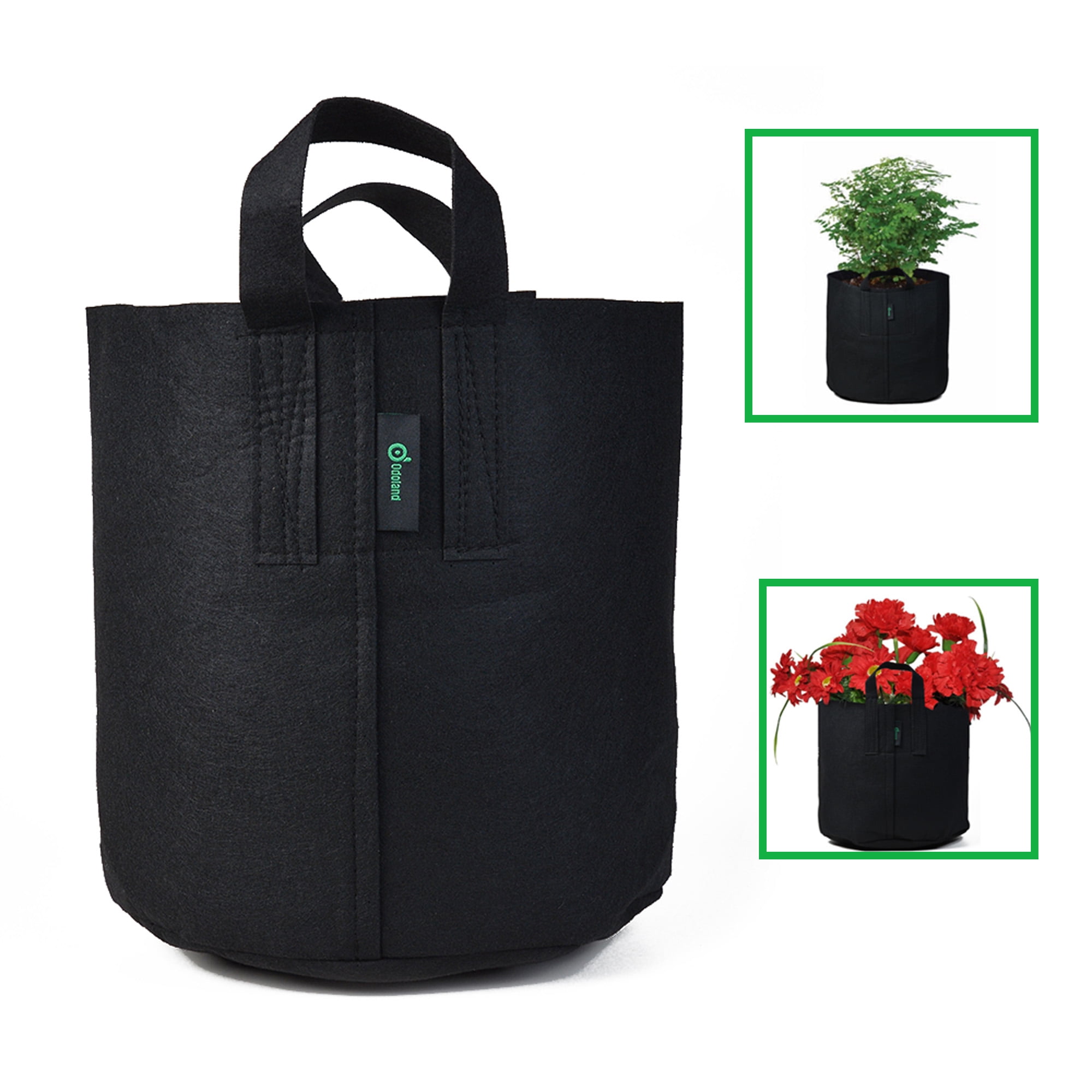 Odoland Soft-sided Fabric Aeration Container Planting Pot Grow Bag 15 ...