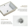 LHYY Undermount Bathroom Sink White Rectangle Porcelain Ceramic Vessel ...