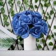 Efavormart 14 Royal Blue Velvet Roses Artificial Flower Bouquet for DIY ...