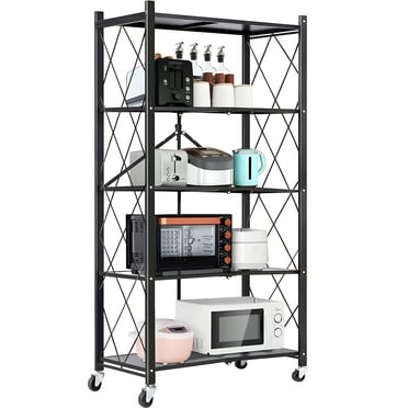 Convenience Concepts Xtra Storage 5 Tier Folding Metal Shelf, White ...