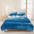 96x106in Quilt Bedding Set, Abstract Blue Gradient Style Lightweight ...