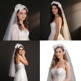 Aellinatey Bridal Veils Headband Fingertip Length Sheer Veils for ...