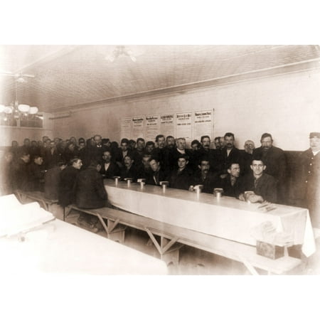 Men Dining At New York'S Municipal Lodging House In 1908. The Rules Of ...