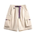 DPTALR Men's Solid Color Casual Fashion Outdoor Sports Shorts,Beige,Big ...