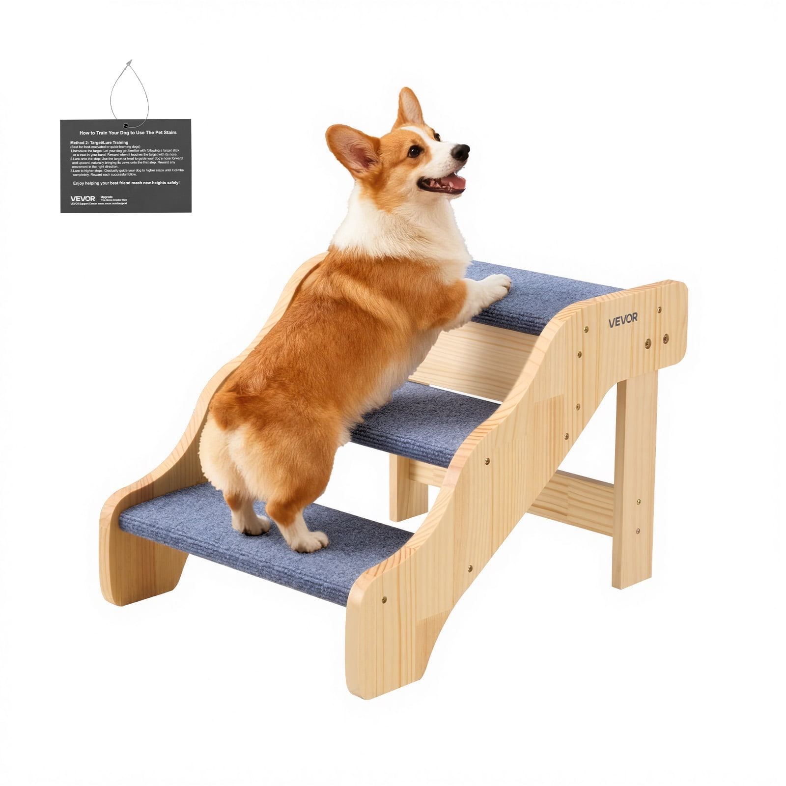 Click here for Vevor Wood Pet Stairs  3-Step Dog Stairs For High... prices