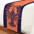 Bed Runner Lobster Bedding Scarves Soft Decorative Bed Flag Orange Navy ...
