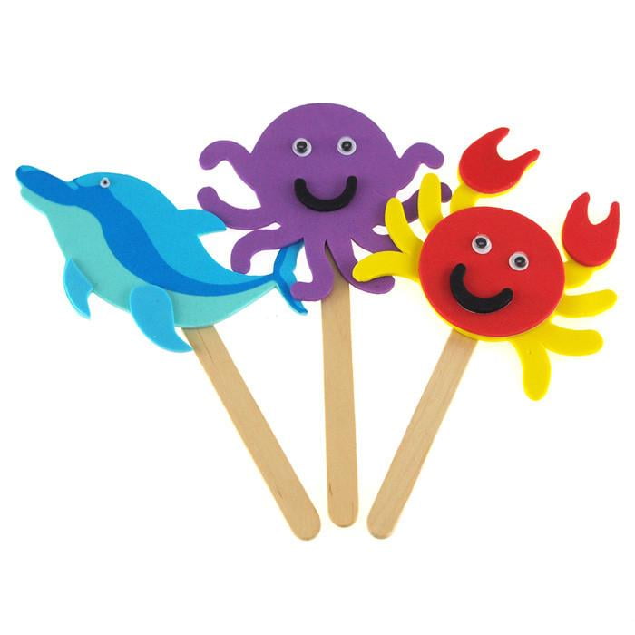 diy foam character stick puppets - sea creatures - Walmart.com