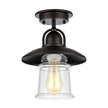 Tiffany Style Mission Semi Flush Mount Ceiling Fixture, Bronze ...