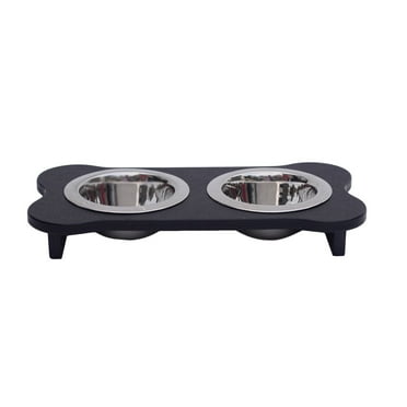 Iconic Pet Heavy Duty Pet Double Diner For Dog or Cat (Bone Design), 1 ...