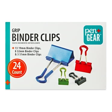 Pen + Gear Easy-Grip Binder Clips, Assorted Colors and Sizes, 24 Count ...