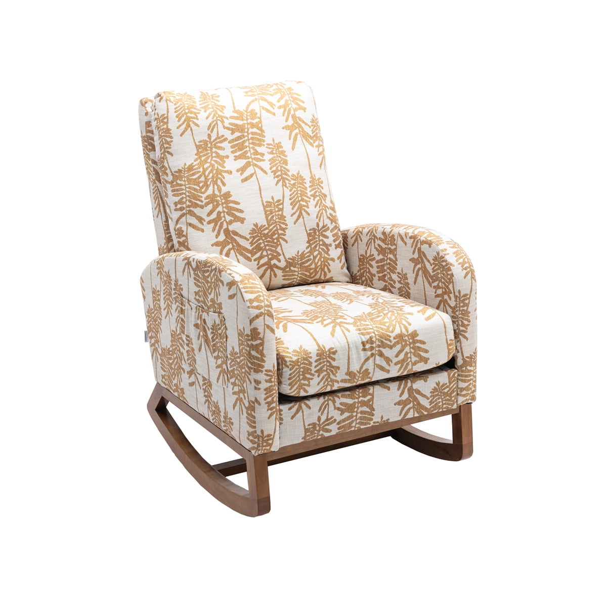 Rocking Chair, Accent Glider Rocker Wooden Rocking Chair with High ...