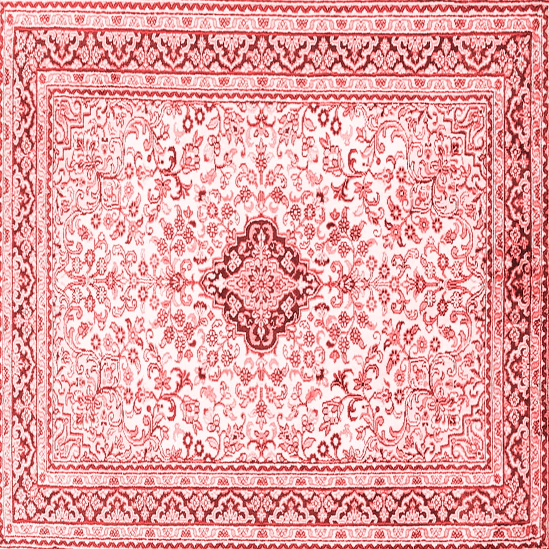 Ahgly Company Indoor Square Medallion Red Traditional Area Rugs, 7 ...
