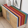 Abstract Cotton Linen Table Runner Colorful Mexican Stripe Pattern Red ...