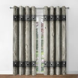 Jekeno Rustic Blackout Curtains, White Grey Grunge Wood Planks Barn ...