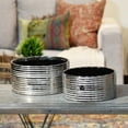 Urban Trends Collection: Ceramic Pot Polished Chrome Finish Silver ...