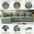 Free-Combined Sectional Sofa with Storage Ottoman, 5-Seater Modular ...