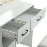 Bianlte Vanity Desk Set,with Large Lighted Mirror,3 Color Lighting ...