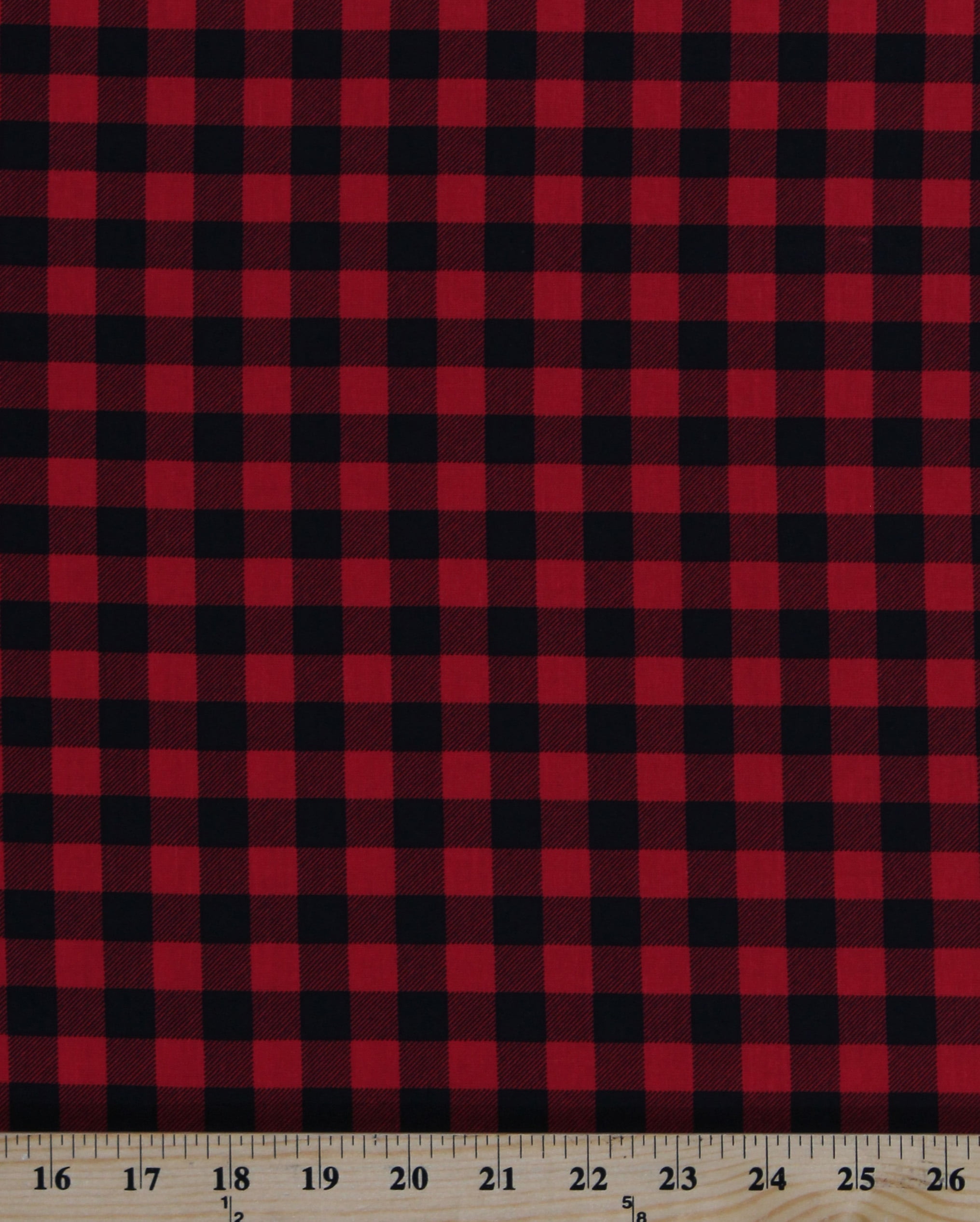 Cotton Red and Black Buffalo Check Plaid Cotton Fabric Print by the ...
