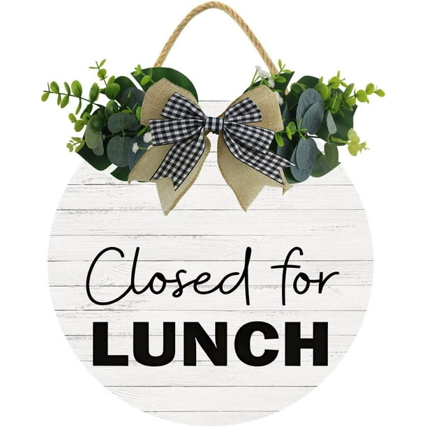 Eveokoki 11" Out For Lunch Sign For Office, Closed For Lunch Wood Door ...