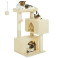 PEQULTI 31.5" Cat Tree Cat Tower with Dual Large Condos for Kittens and ...