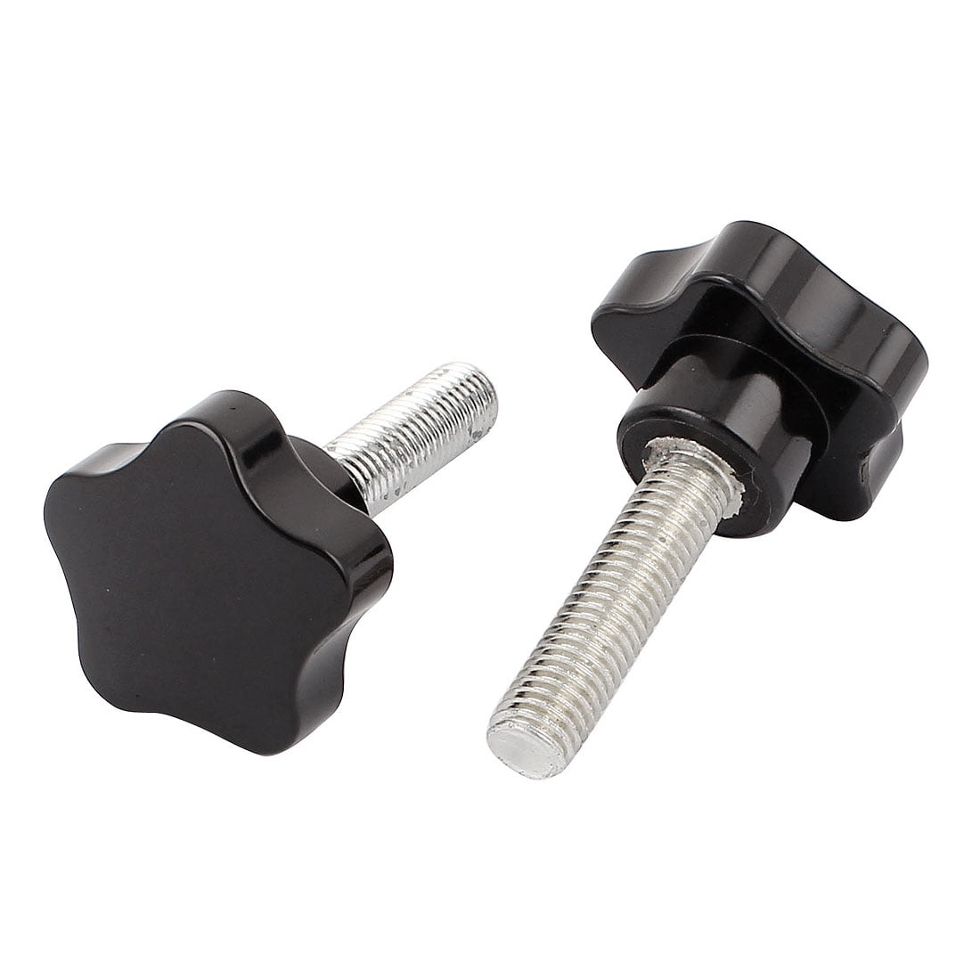 Replacement M10 x 40mm Male Thread Star Knob Grip Black Silver Tone 2 ...