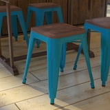 BizChair 18" Backless Table Height Stool with Wooden Seat, Stackable ...